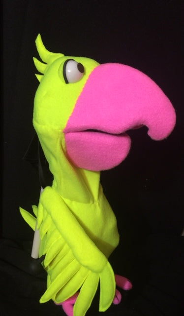 Blacklight Parrot Puppet – Out of the Box Puppets