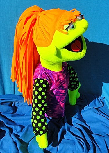 Blacklight Female Puppet Sandy Lou – Out of the Box Puppets