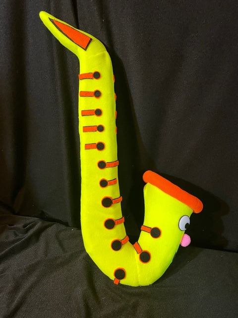 Blacklight Saxophone Prop – Out of the Box Puppets